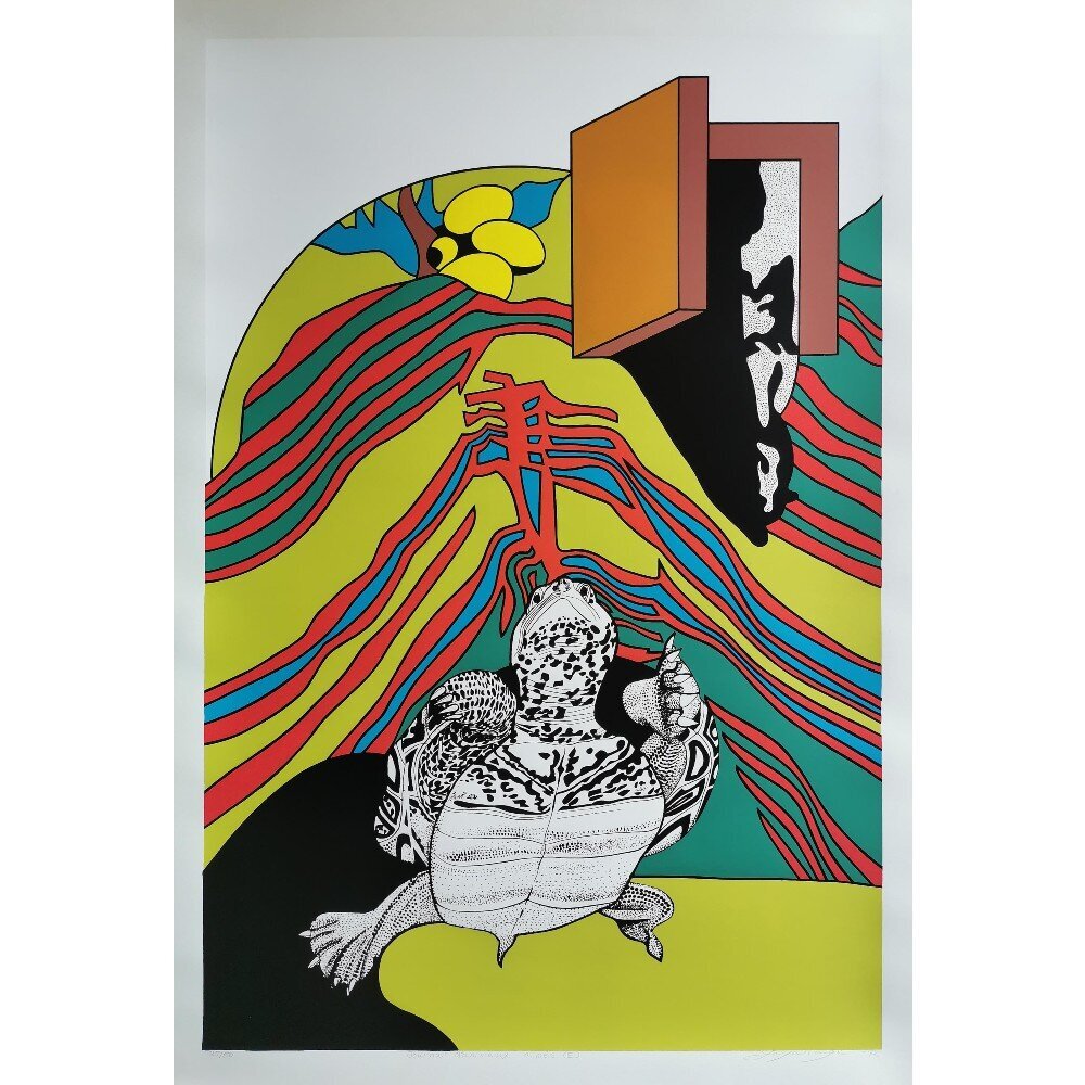 Fauna of Love: E by Go Yayanagi | Turtle Silkscreen Pop-Uki | Kumo Arts