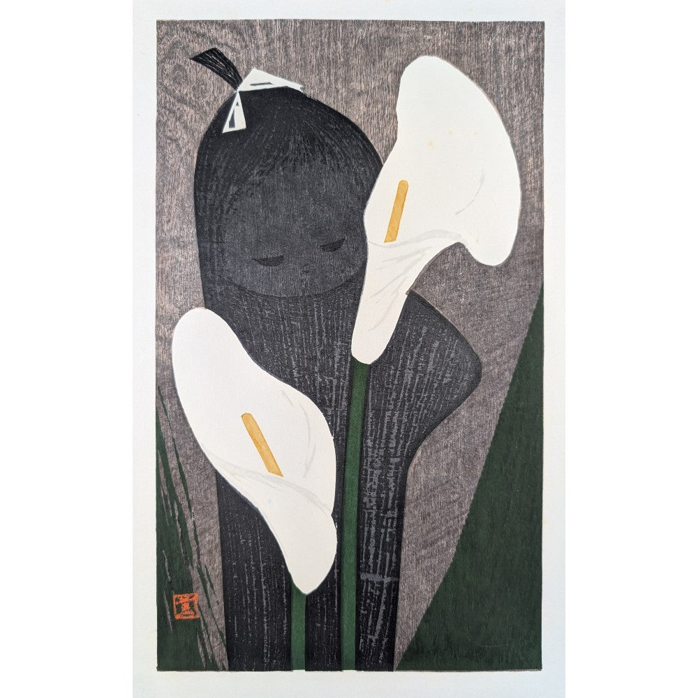 White Flowers by Kaoru Kawano | Japanese Calla Lily Print | Kumo Arts